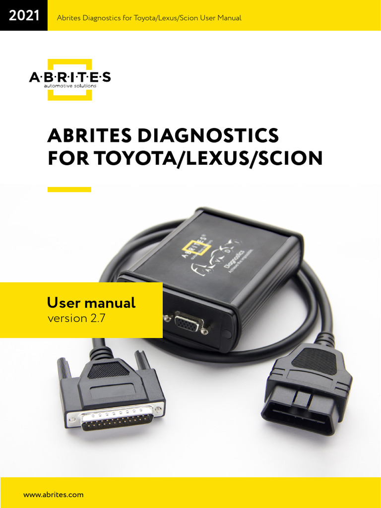 Abrites Diagnostics For Toyota Lexus Scion User Manual | PDF | Toyota ...