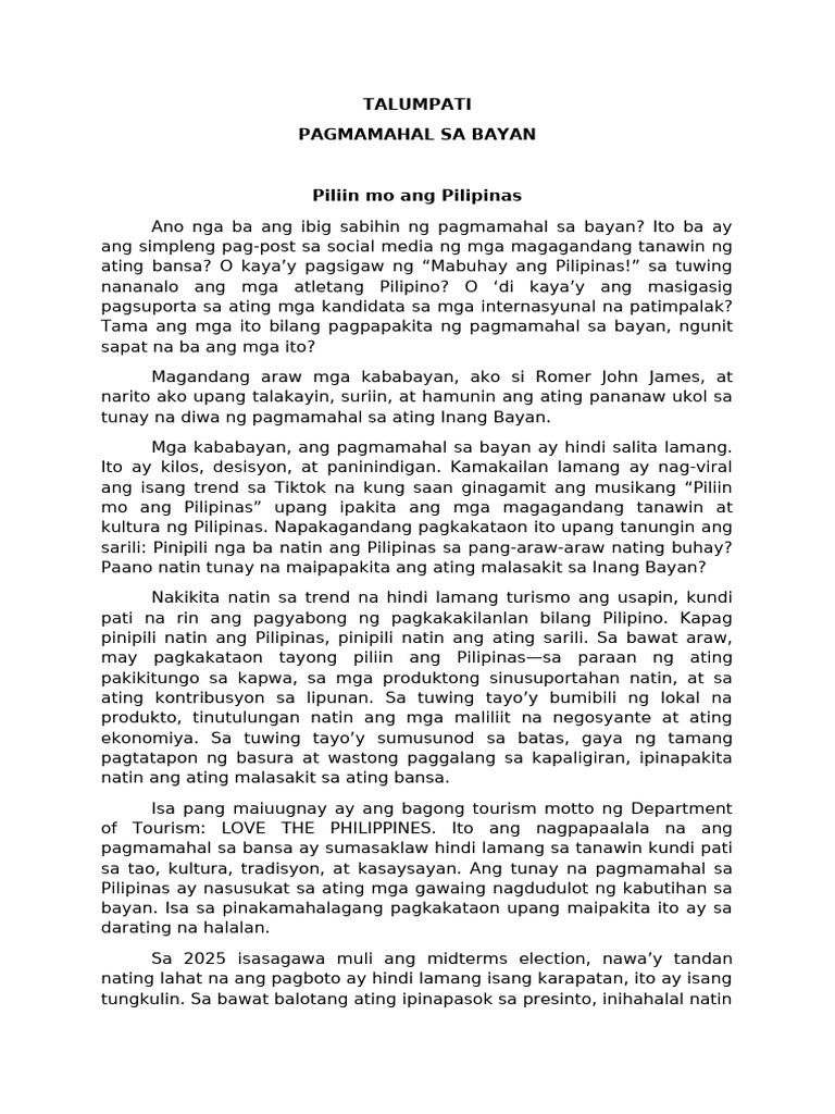 Talumpati Filipino | PDF