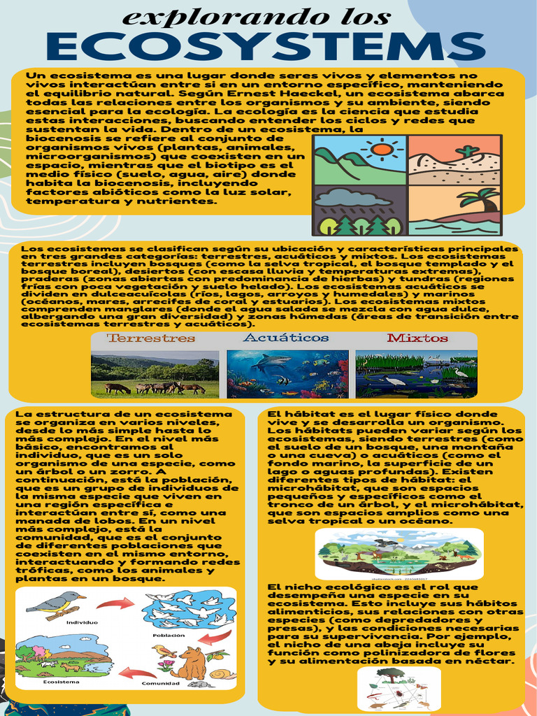 Ecosystems Infographic in Green and Blue Handdrawn Style | PDF ...
