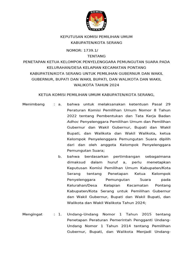 1 SK KETUA KPPS | PDF