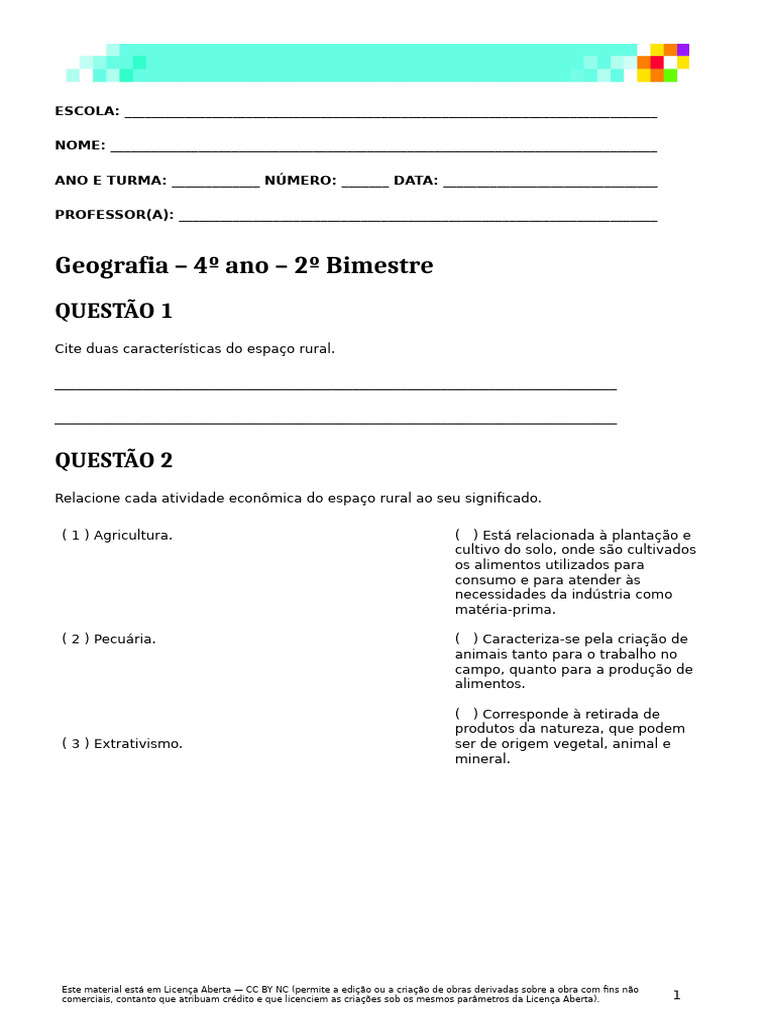 Final Pmg4 Md Lt1 2bim Av2 g19 | PDF | Agricultura | Agronegócio