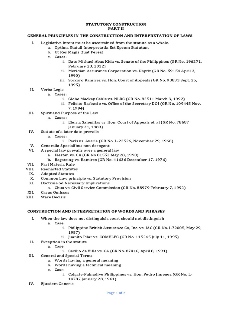 2024 Statcon Syllabus PART II | PDF | Statutory Interpretation | Applied Philosophy