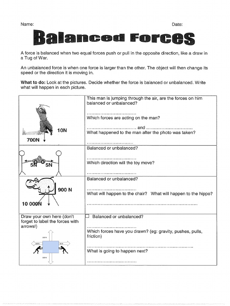 WS - Balanced Forces | PDF