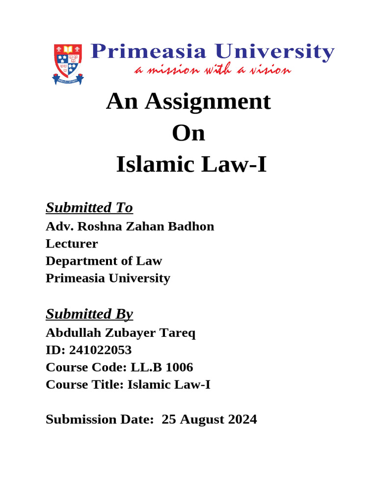 Assignment Cover | PDF