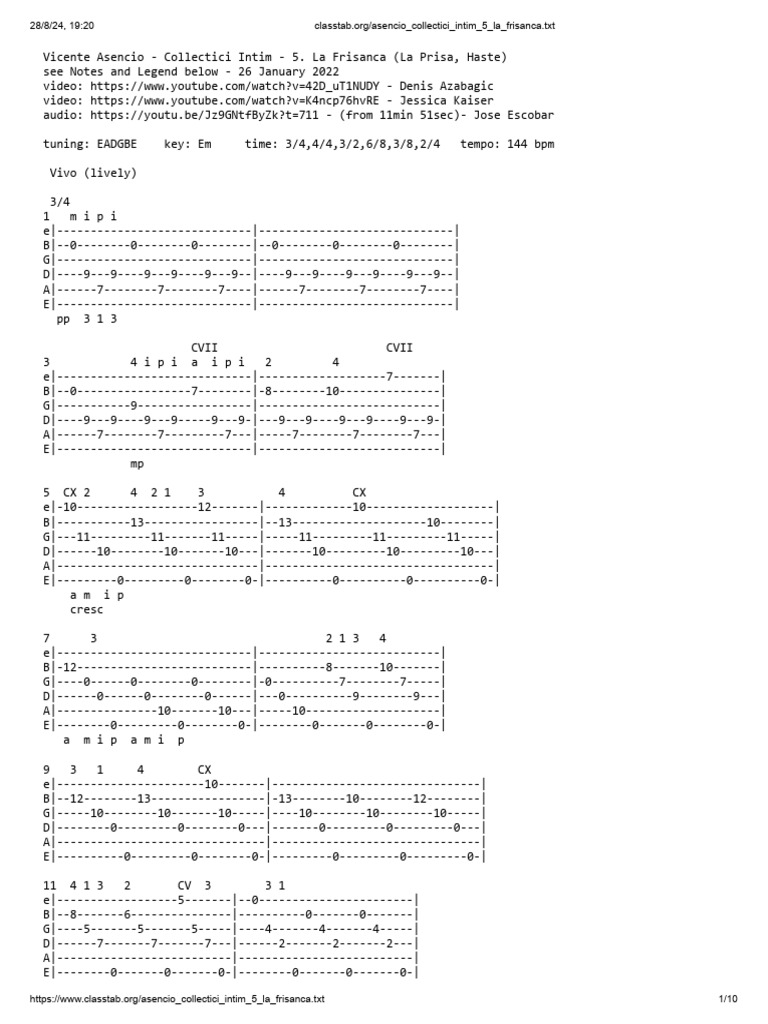 Asencio Collectici Intim 5 La Frisanca | PDF | Musical Instruments | Musicology