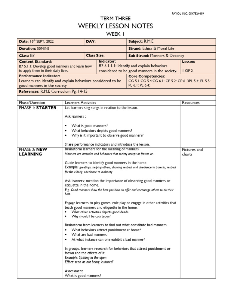 Basic 7 Term 3 Week 1 RME Religious and Moral Education | PDF ...