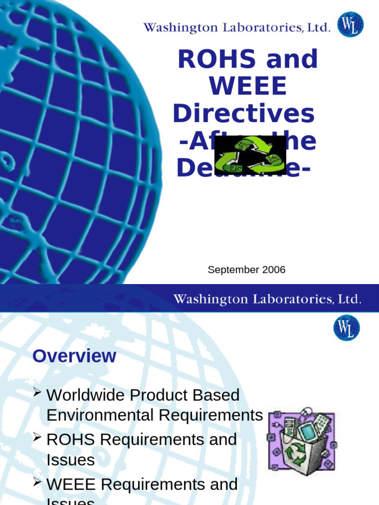 RoHS_WEEE Presentation Sept06 | PDF | Solder | Tin