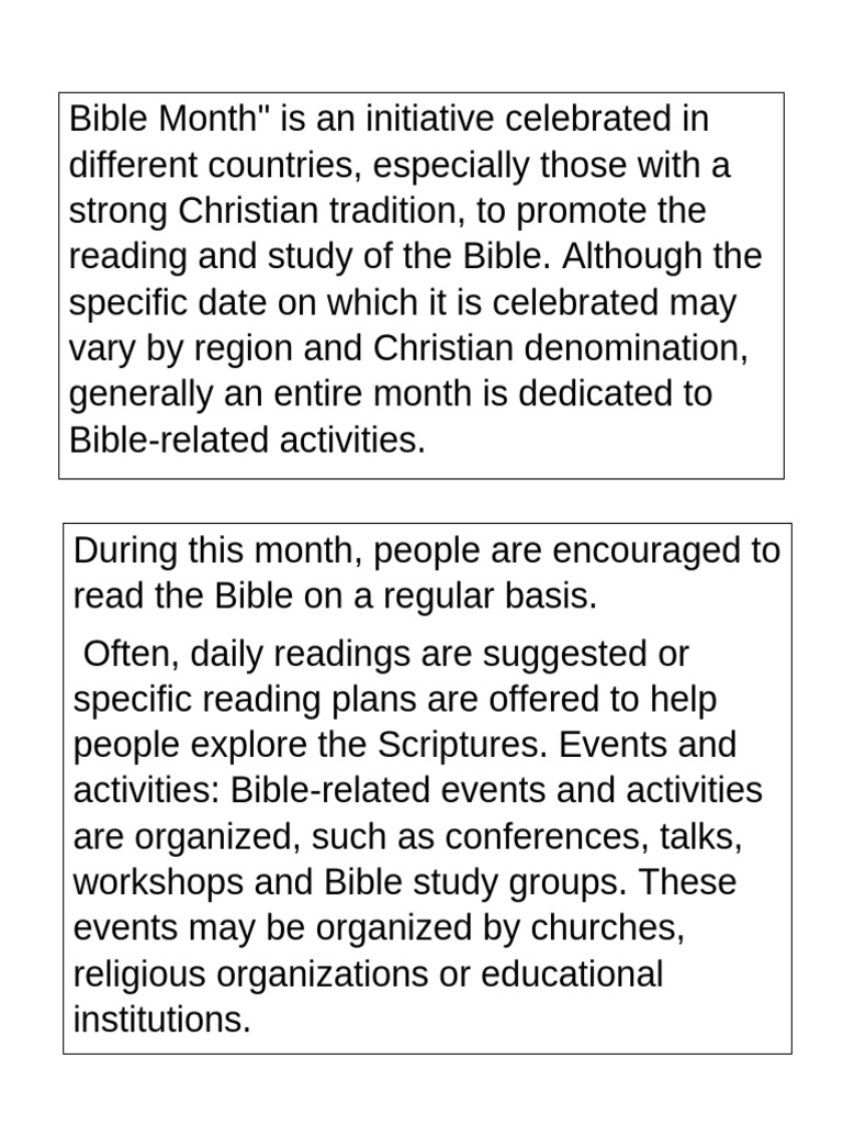 Bible Month | PDF