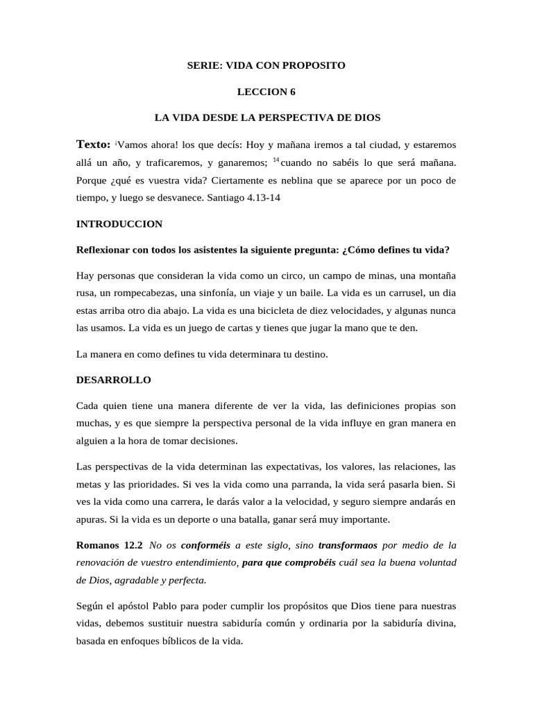 6 La vida desde la perspectiva de Dios.. | PDF | Dios | Creencia religiosa y doctrina