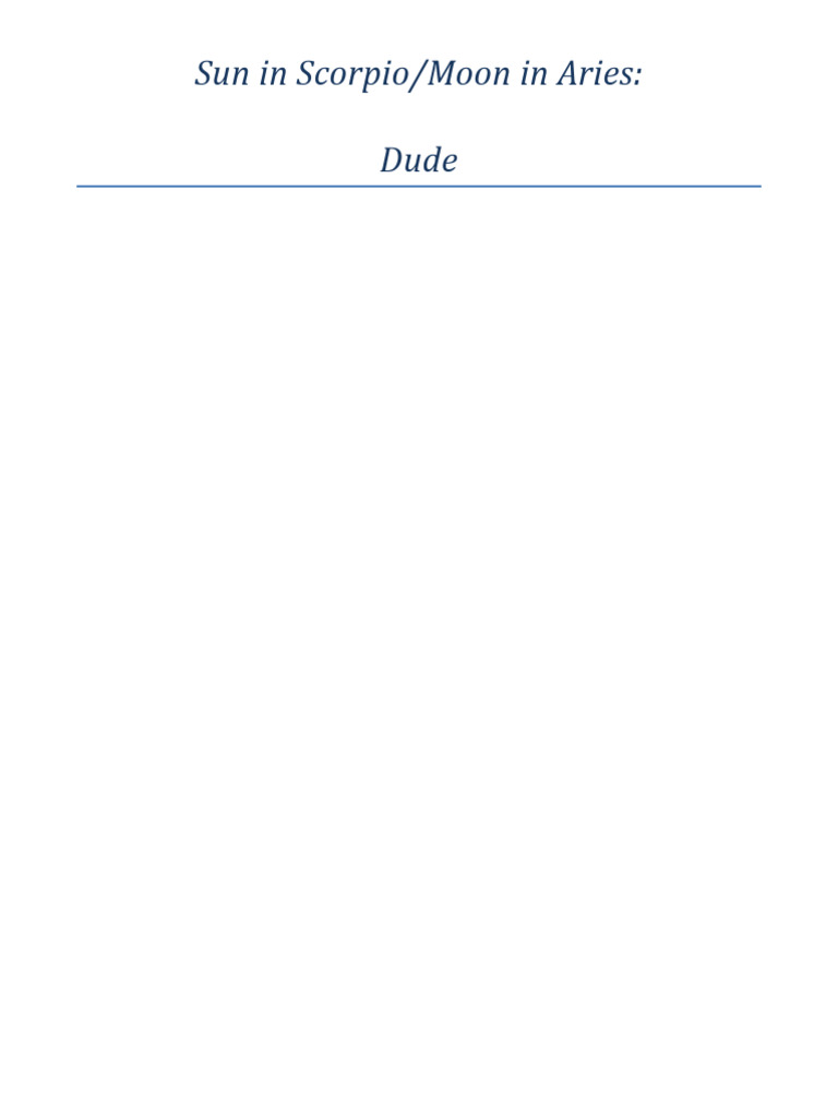 Sun Moon - Scorpio Aries | PDF