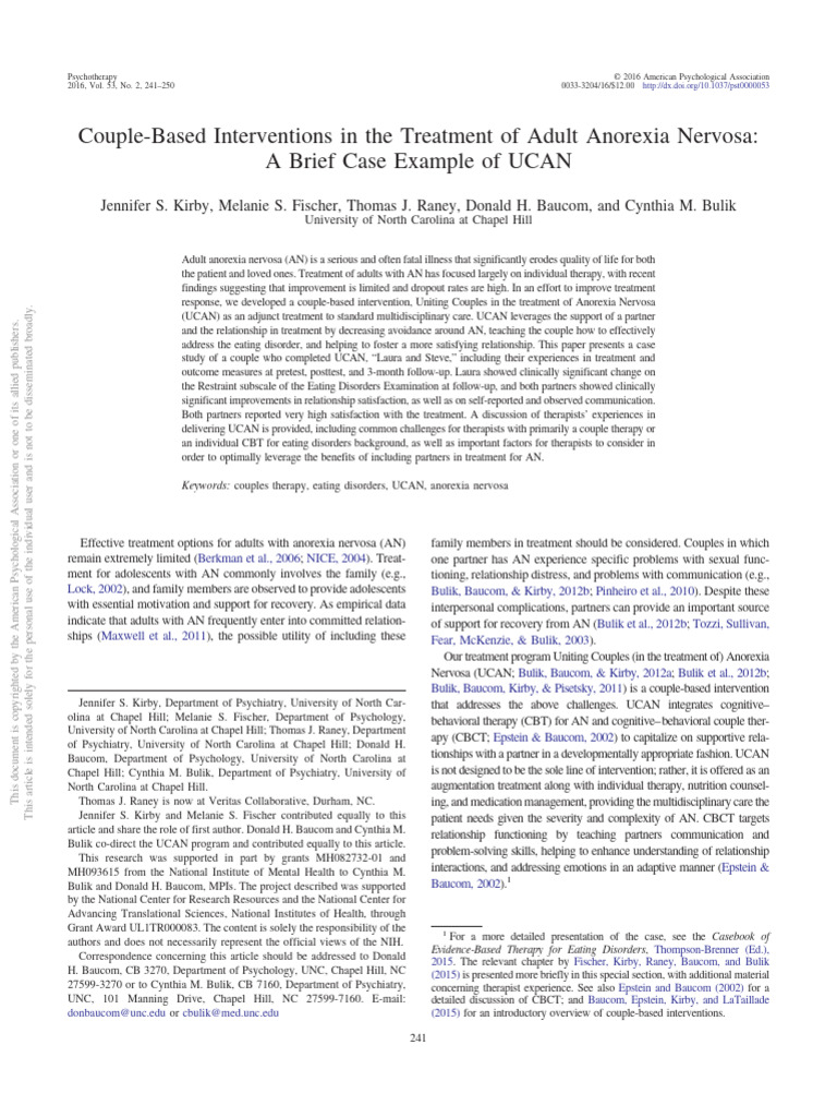 2016 - Couple-Based Interventions in The Treatment of Adult Anorexia ...