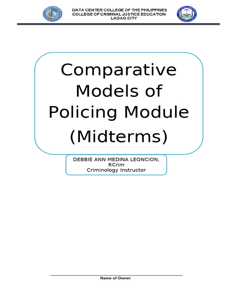 Comparative Policing Models Overview | PDF | Sheriffs In The United ...