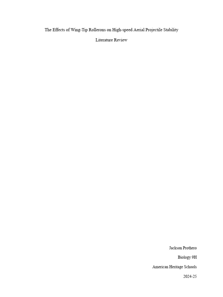 Rollerons Lit Review 9th | PDF | Flight Control Surfaces | Aileron