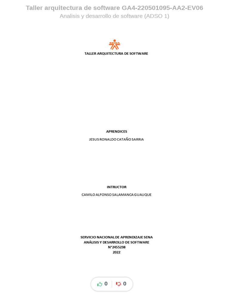 Taller Arquitectura de Software Ga4 220501095 Aa2 Ev06 Compress | PDF | Software | Ingeniería de ...