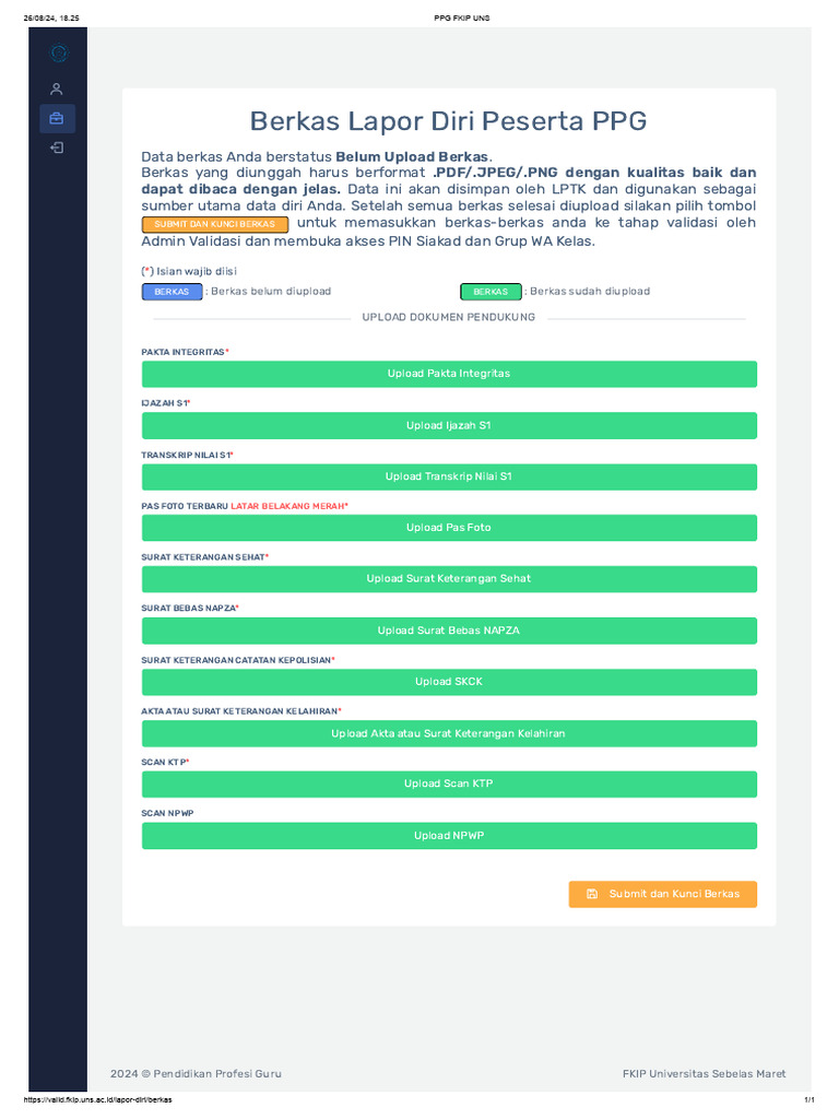 Panduan Upload Berkas PPG UNS | PDF