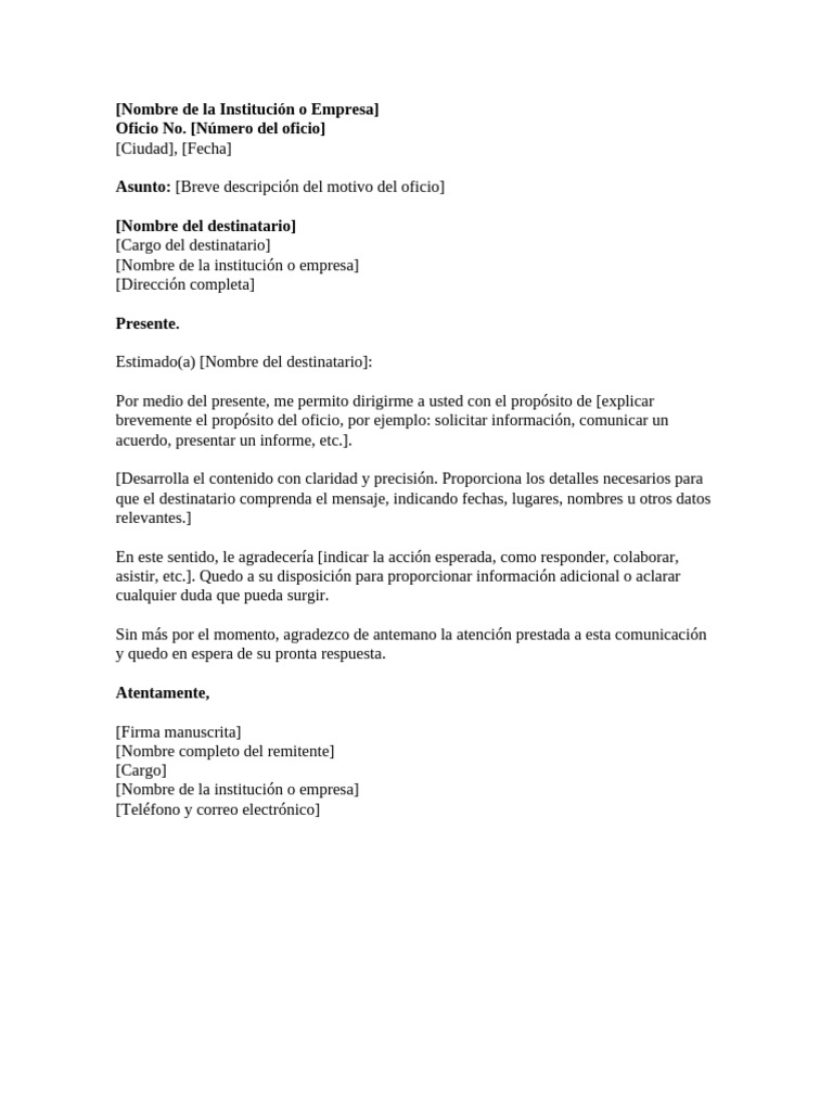 Estructura de Oficio | PDF