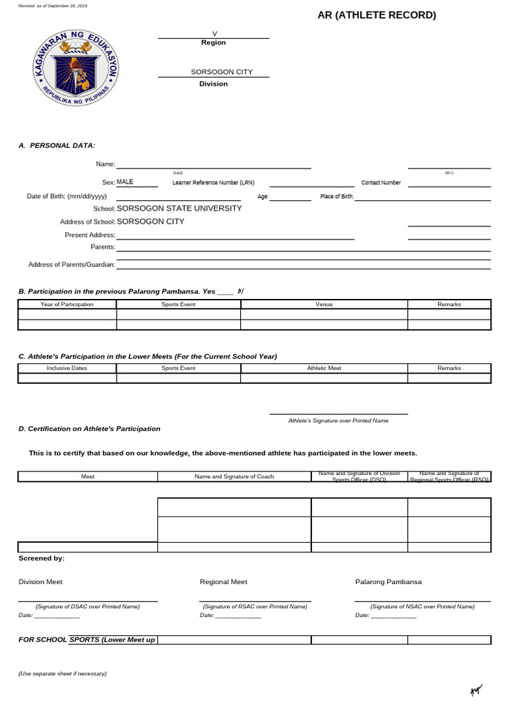 2020_Athlete Record | PDF