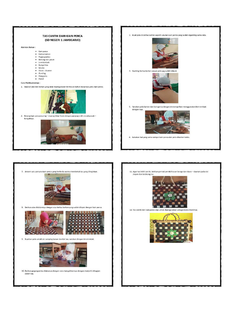 Fix Tas Cantik Daur Ulang SD Negeri 1 Jambearjo | PDF