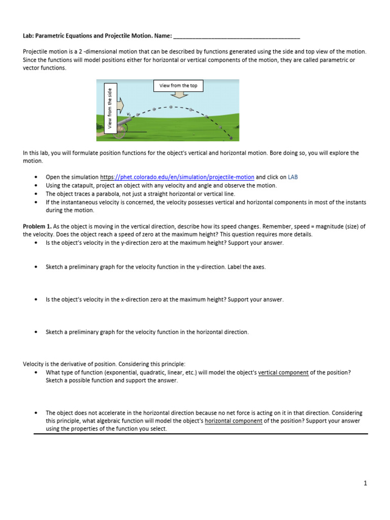 Physics Lab: Projectile Motion | PDF | Velocity | Acceleration