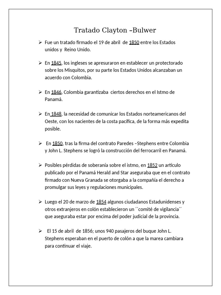 Tratado Clayton-Bulwer: Canal Neutral 1850 | PDF