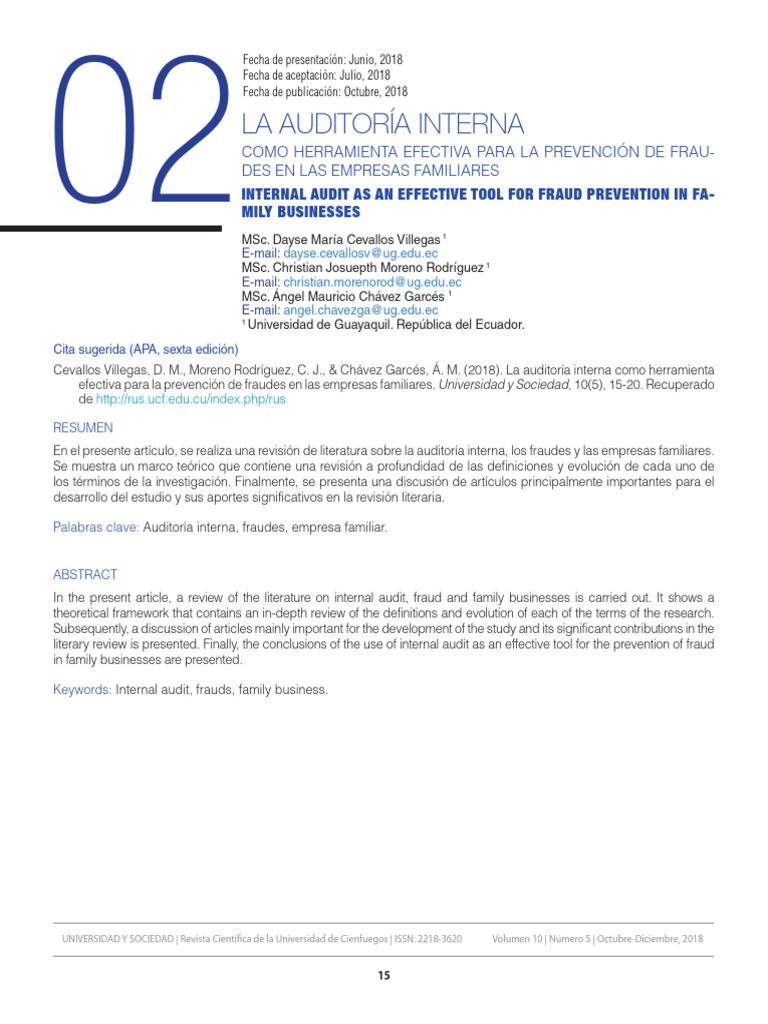 LA AUDITORÍA INTERNA - MATERIAL APOYO SEM 8 2o. PARCIAL | PDF ...