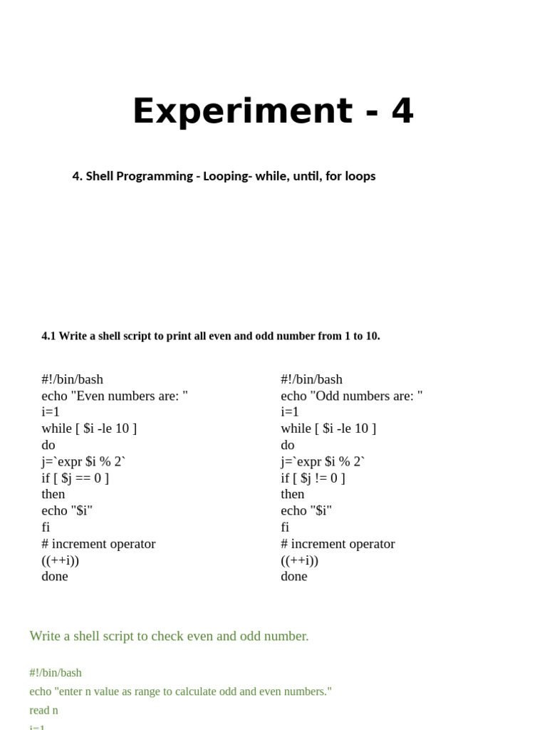 Shell Scripting: Loops and Calculations | PDF