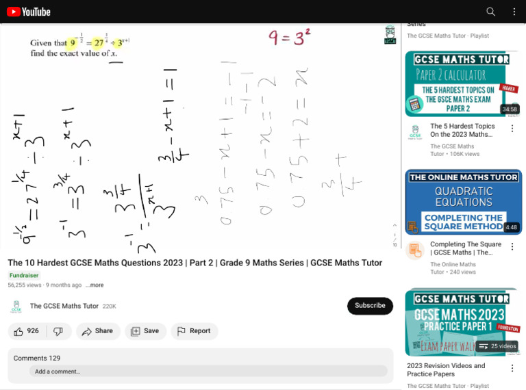 The 10 Hardest GCSE Maths Questions 2023 Part 2 2 | PDF | Vocational ...