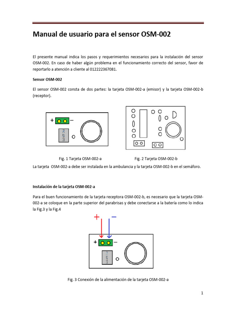 Manual de Usuario para El Sensor OSM | PDF | Semáforo | Ingeniería ...
