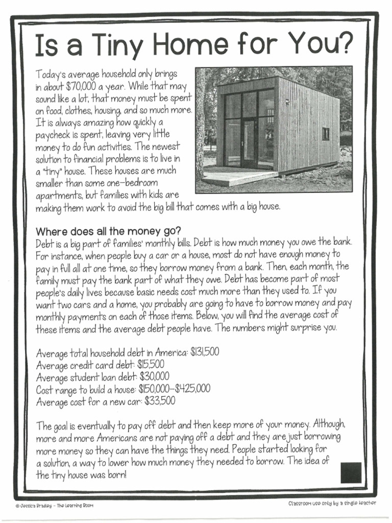Opinion Prompt-Tiny Houses | PDF | Debt | Banks