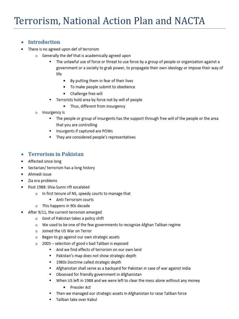 Terrorism, National Action Plan and NACTA | PDF | Facebook | Taliban