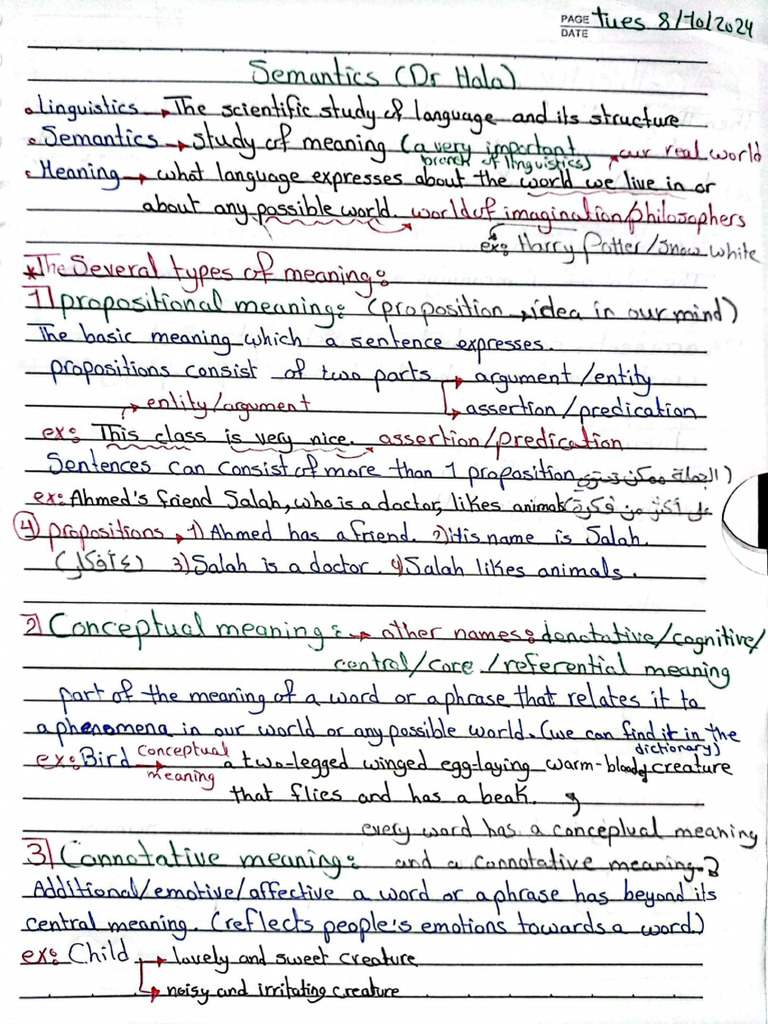 Semantics till unit 4 | PDF