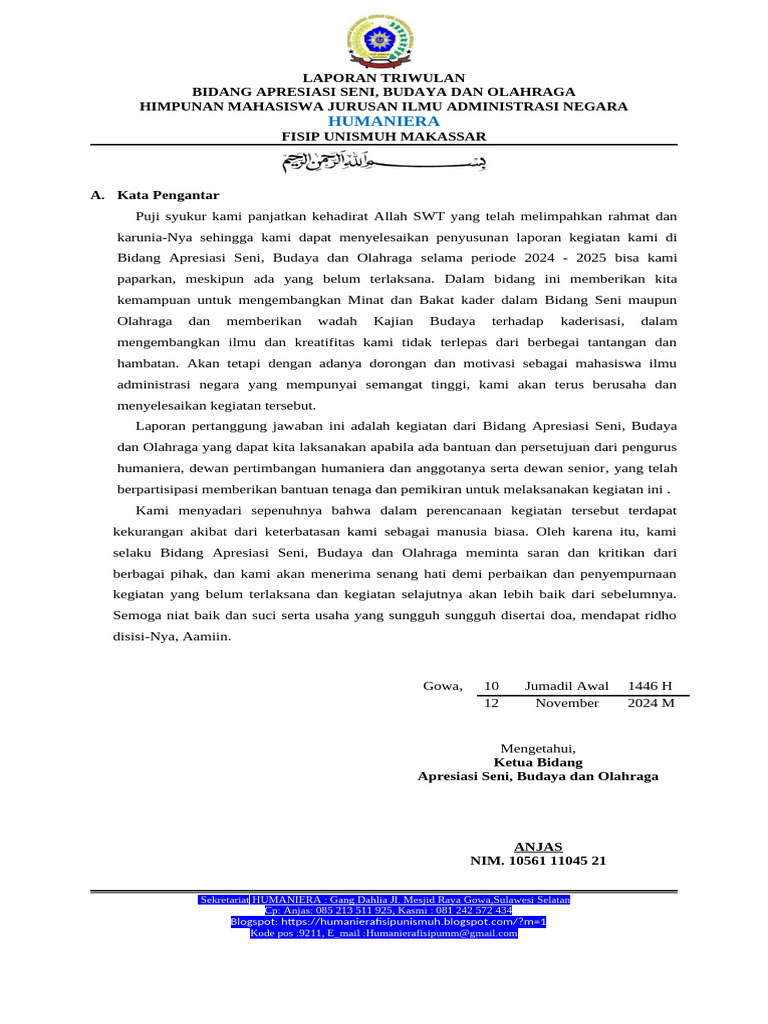 Laporan Bidang ASBO Fix | PDF