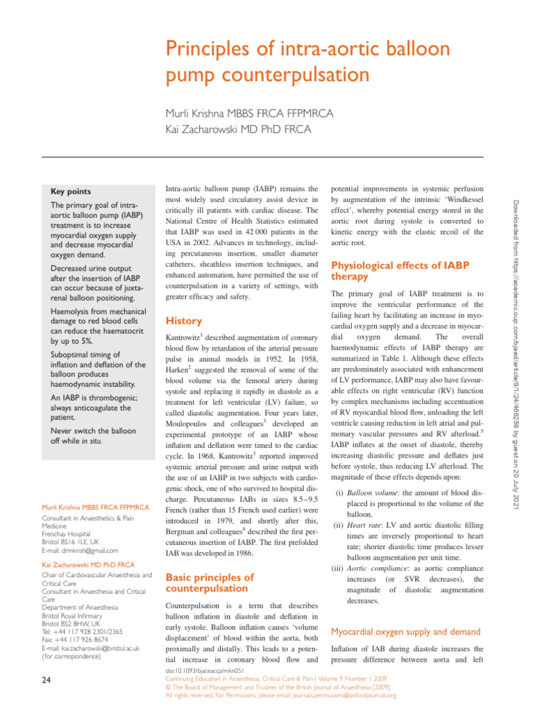 IABP reading | PDF | Diastole | Coronary Circulation