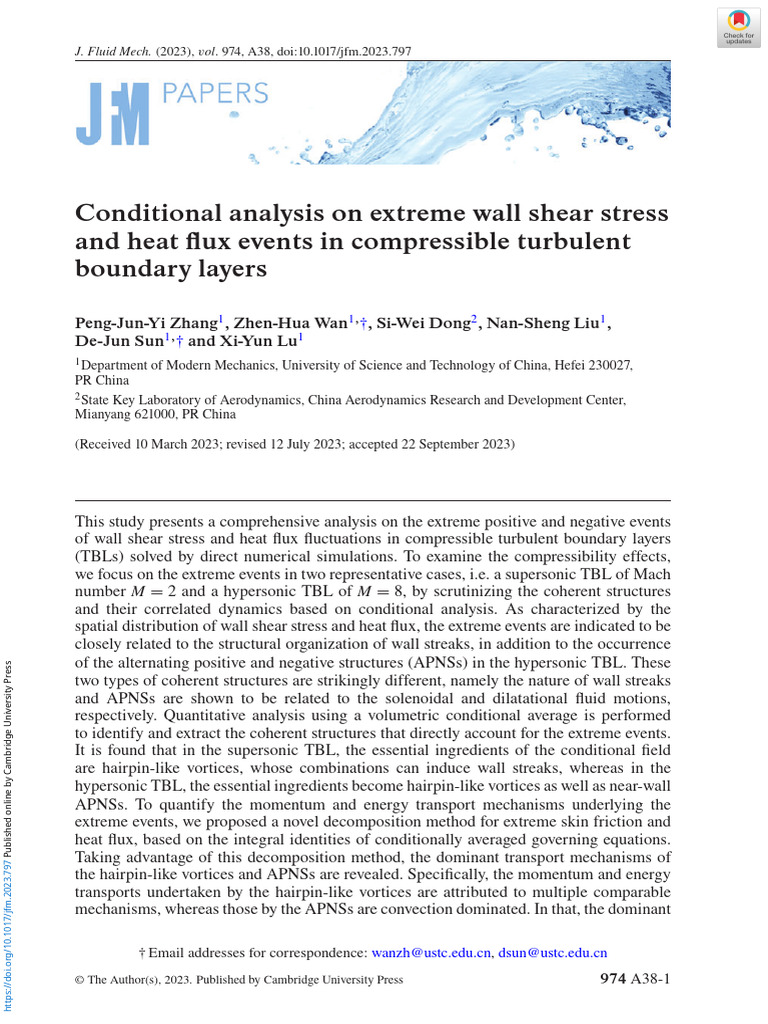 conditional-analysis-on-extreme-wall-shear-stress-and-heat-flux-events-in-compressible-turbulent ...
