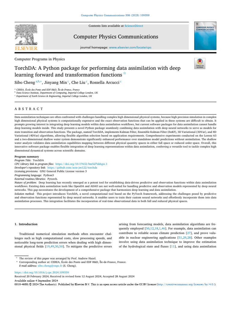 TorchDA - A Python Package For Performing Data Assimilation With Deep Learning Forward and ...