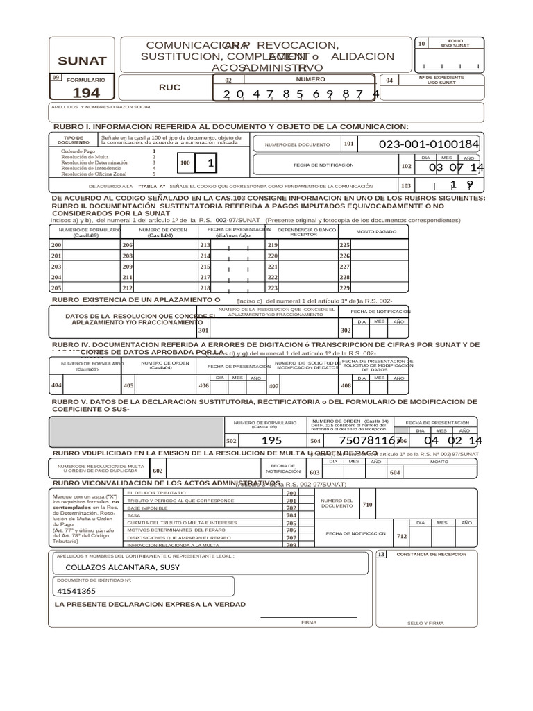 Descargar Formulario 194 Sunat | PDF | Impuestos