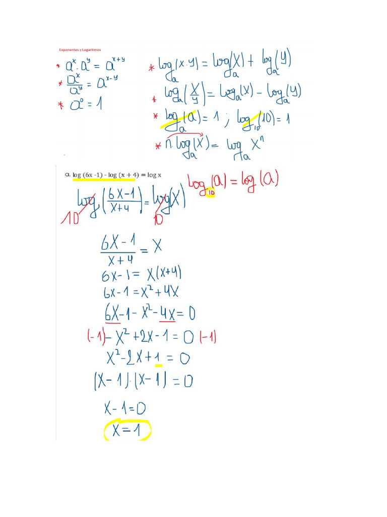 Clase Exponentes y Logaritmos | PDF