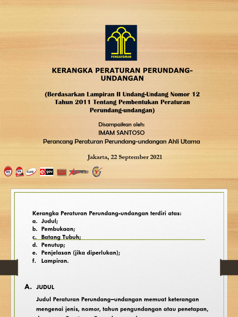 Materi_241_7. Teknik Penyusunan Peraturan Perundang-undangan Bagian I | PDF