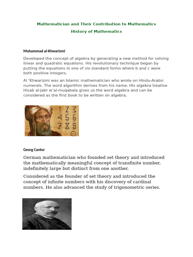 Compilation of Mathematicians | PDF | Trigonometric Functions | Algebra