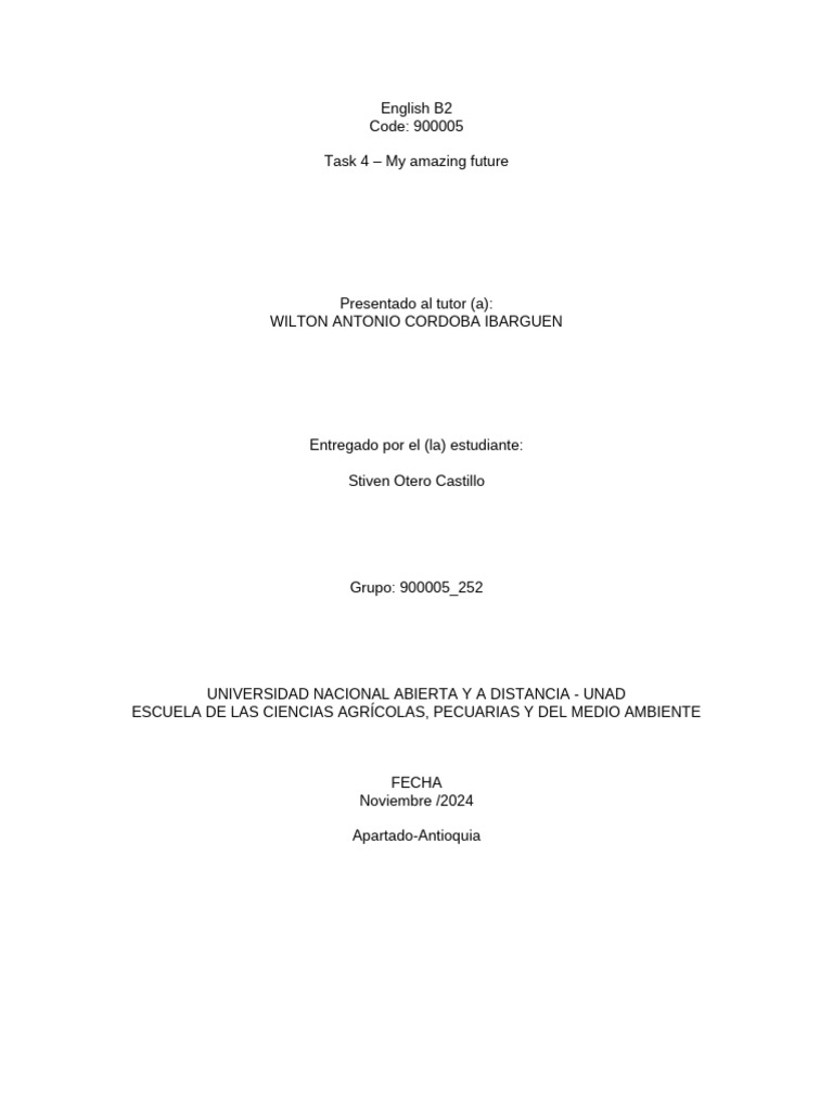 My Amazing Future - Stiven - Otero | PDF