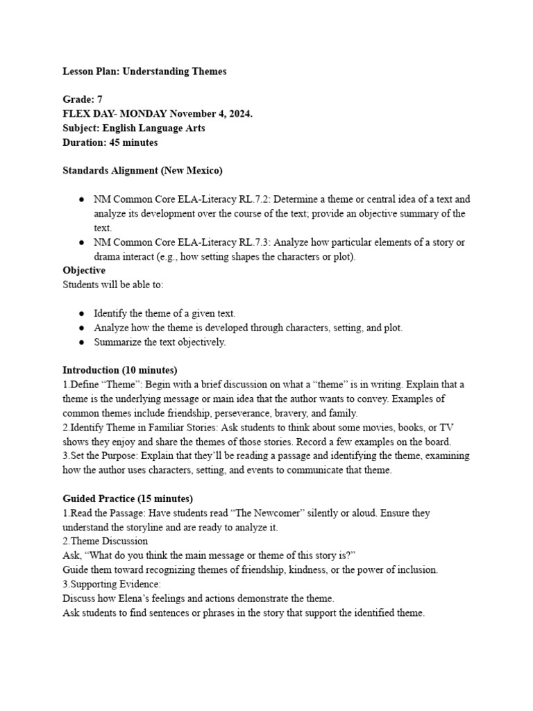 Flex Lesson Themes | PDF