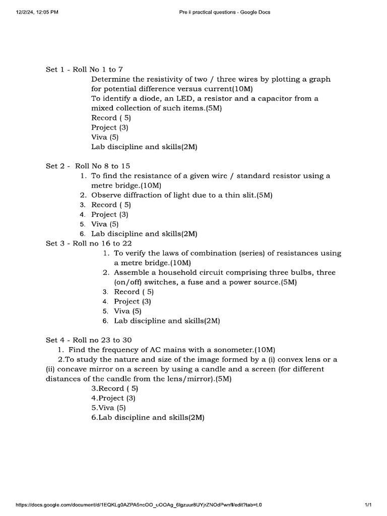 Pre II Practical Questions | PDF