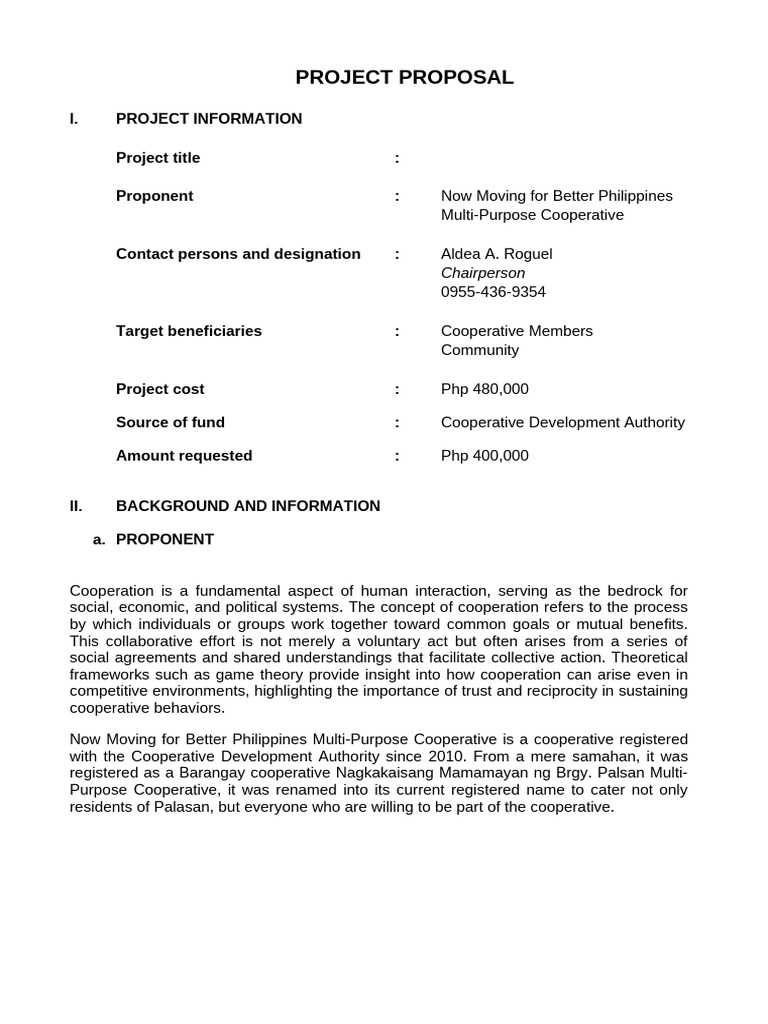 CMPL Project Proposal | PDF | Cooperative | Cooperation