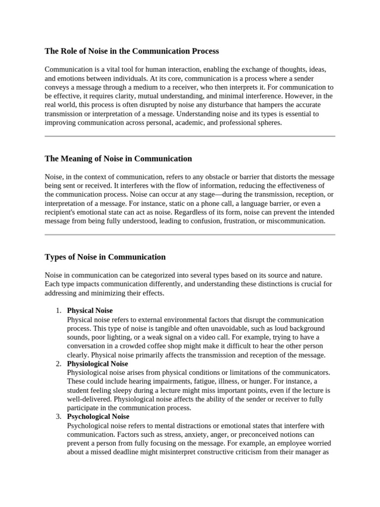 Understanding Noise in Communication | PDF | Communication | Noise