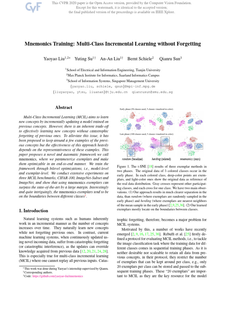 Mnemonics Training Multi-Class Incremental Learning Without Forgetting | PDF | Mathematical ...