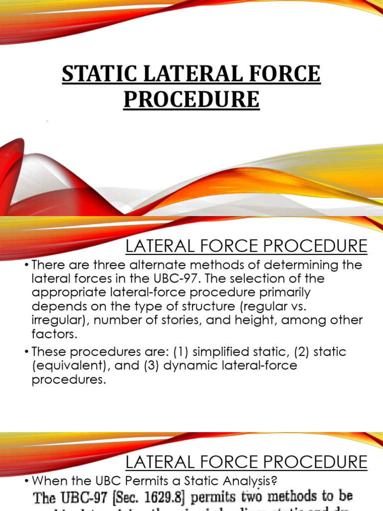 Part 4 - Static Lateral Force Procedure - 011929 | PDF