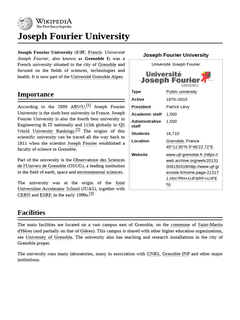 Joseph_Fourier_University | PDF | Science