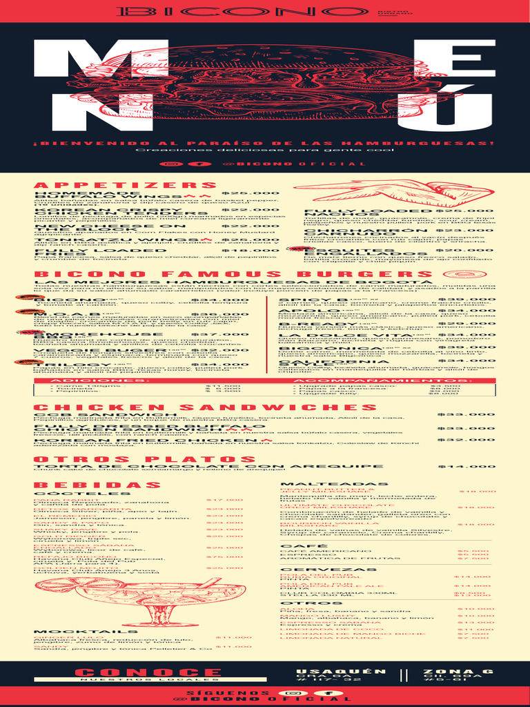 MENÚ BICONO 2024 | PDF | Parilla | Hamburguesas