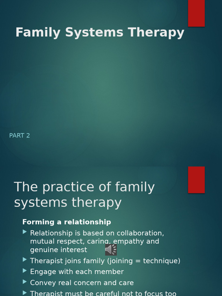 Family Systems Therapy Techniques Guide | PDF