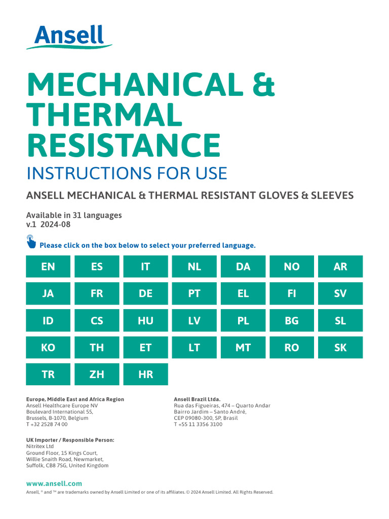 IFU-Mechanical and Thermal Resistance - Split - V3 1 en | PDF | Glove ...